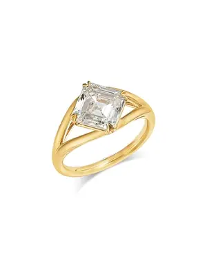 Bloomingdale'S Certified Lab Grown Diamond Asscher Cut Engagement Ring 3.0 Tcw - Gold