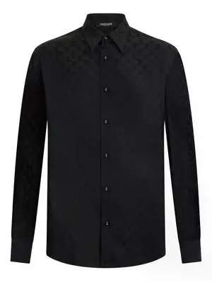 Roberto Cavalli Monogram-pattern Long-sleeve Shirt - Black