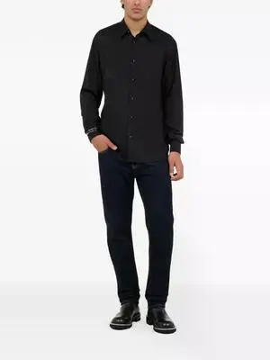 Roberto Cavalli Monogram-pattern Long-sleeve Shirt - Black