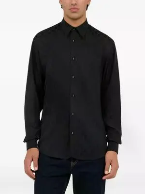 Roberto Cavalli Monogram-pattern Long-sleeve Shirt - Black