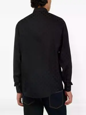 Roberto Cavalli Monogram-pattern Long-sleeve Shirt - Black