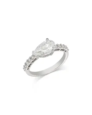 Bloomingdale'S 18k Lab Grown Diamond Pear Ring 1.50 Tcw - White Gold