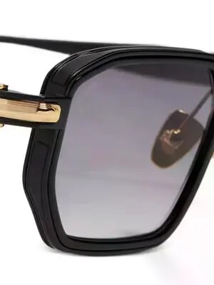 JOHN DALIA Miles Geometric-frame Sunglasses - Black