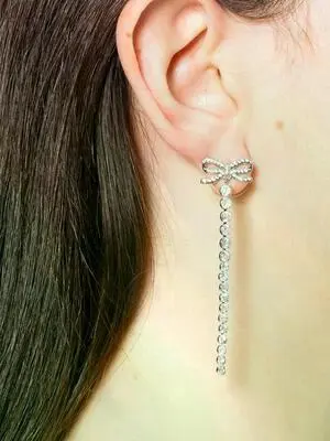 SELF-PORTRAIT Bow-embellished Drop Earrings