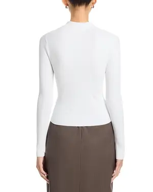Michael Kors Long Sleeve Polo Top - White