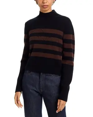 FRAME Striped Cashmere Turtleneck