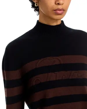FRAME Striped Cashmere Turtleneck