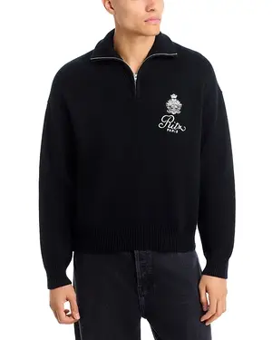 FRAME Ritz Cashmere Half Zip Mock Neck Sweater