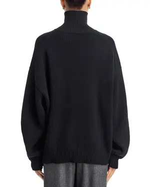 FRAME Ritz Cashmere Half Zip Mock Neck Sweater