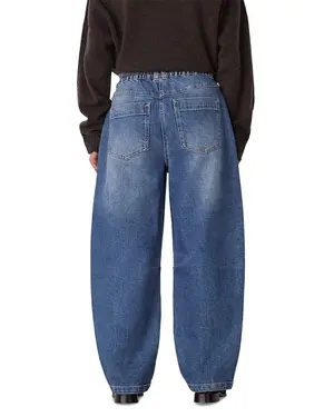 Whistles Petite Elasticated Waist Barrel Jeans