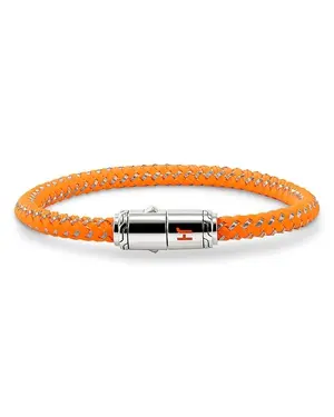John Hardy Sterling Rubber, And Stainless Steel Cord Bracelet - Silver