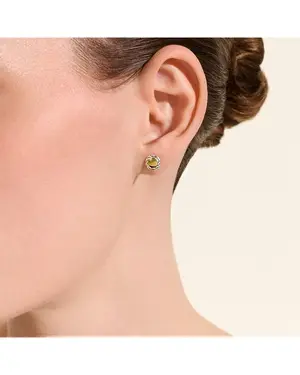 John Hardy 14k Yellow Gold & Sterling Stud Earrings - Silver