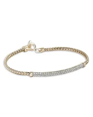 John Hardy 14k Yellow Diamond Pave Link Bracelet - Gold