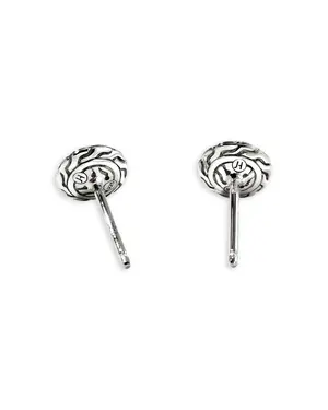 John Hardy Sterling Sapphire Pave Stud Earrings - Silver