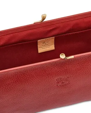 Il Bisonte Manuela Leather Clutch - Red
