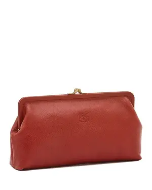 Il Bisonte Manuela Leather Clutch - Red