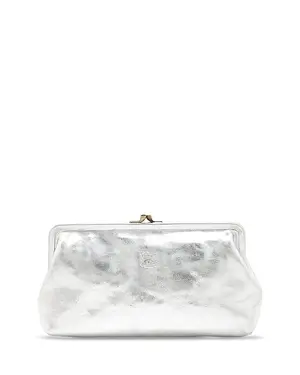 Il Bisonte Manuela Leather Clutch - Silver