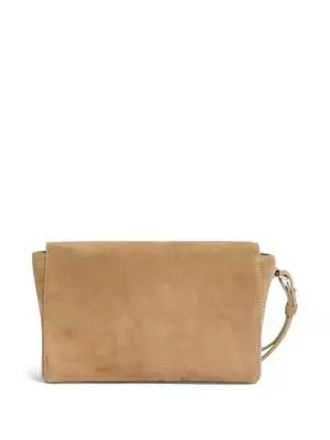 Dsquared2 Suede Leather Clutch Bag With Wrist Strap