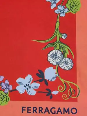 FERRAGAMO Floral-print Logo Scarf