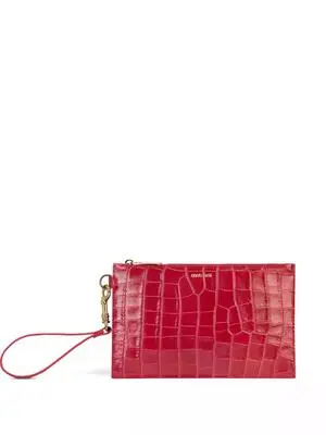 Roberto Cavalli Croc-effect Wristlet Clutch - Red