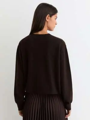 REISS Jenny Wool-cashmere V-neck Jumper - Chocolate Brown