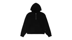 StÜssy Quarter Zip Knit Hoodie - Black