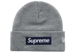 Supreme New Era Box Logo Beanie - Heather Grey