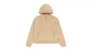 StÜssy Quarter Zip Knit Hoodie - Tan