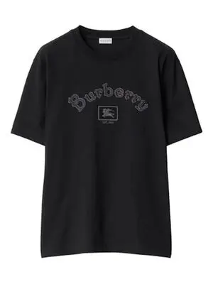 Burberry Crew Neck Short Sleeve T-shirt - Black