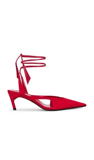 Attico Diane Slingback Heels With Tie-fastening Ankle Strap - Red
