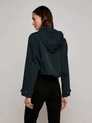 L'Agence Bronwyn Cropped Windbreaker - Black