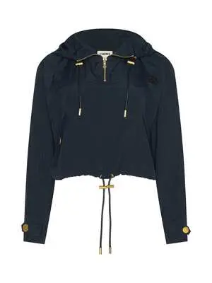 L'Agence Bronwyn Cropped Windbreaker - Black