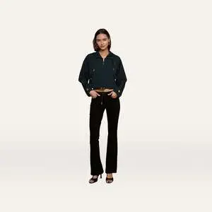 L'Agence Bronwyn Cropped Windbreaker - Black
