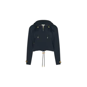 L'Agence Bronwyn Cropped Windbreaker - Black