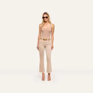 L'Agence Kendra Cropped Flare Jean Biscuit