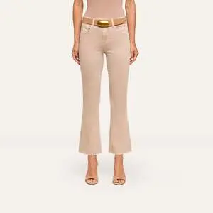 L'AGENCE Kendra Cropped Flare Jean - Biscuit