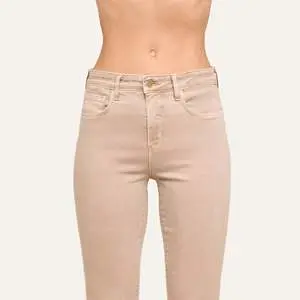 L'AGENCE Kendra Cropped Flare Jean - Biscuit