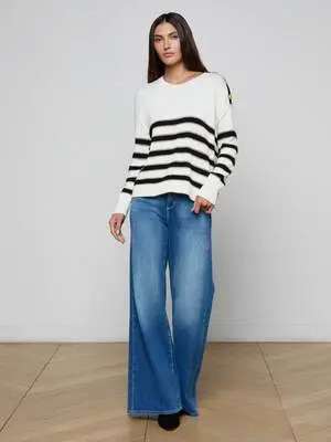 L'Agence Bishop Striped Sweater