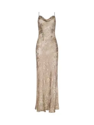 L'Agence Christine Burnout Satin Gown