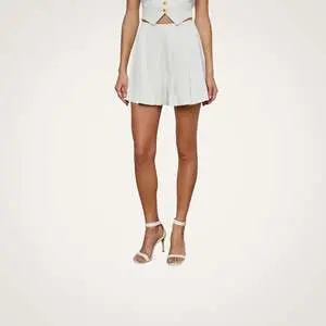 L'Agence Naamah Pleated Short - Ivory