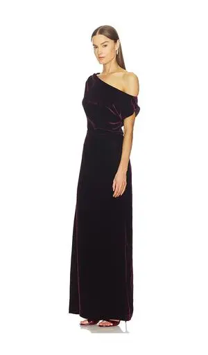 SRG Paola One-shoulder Velvet Gown