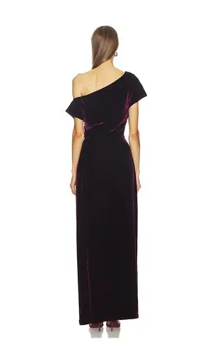 SRG Paola One-shoulder Velvet Gown