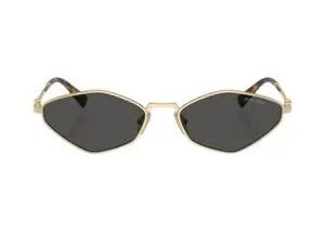 Miu Miu Logo Octagon Sunglasses - Pale Gold (0mu 56zs Zvn5s0)