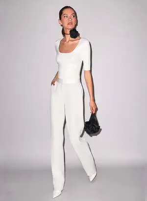 Fleur Du Mal Sequin Knit Scoop Neck Top