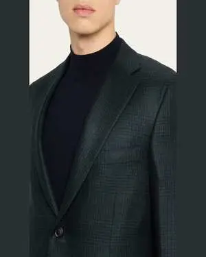 Brioni Cashmere Tonal Plaid Sport Coat