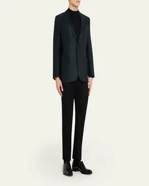 Brioni Cashmere Tonal Plaid Sport Coat