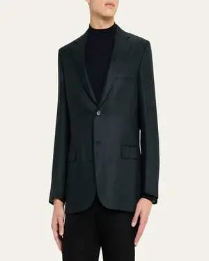 Brioni Cashmere Tonal Plaid Sport Coat