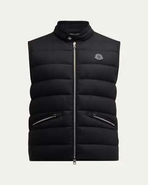 Moncler Gallienne Cashmere-blend Down Vest - Black