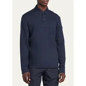 Moncler Cashmere Long-sleeve Polo Shirt