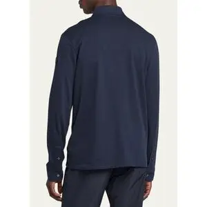 Moncler Cashmere Long-sleeve Polo Shirt